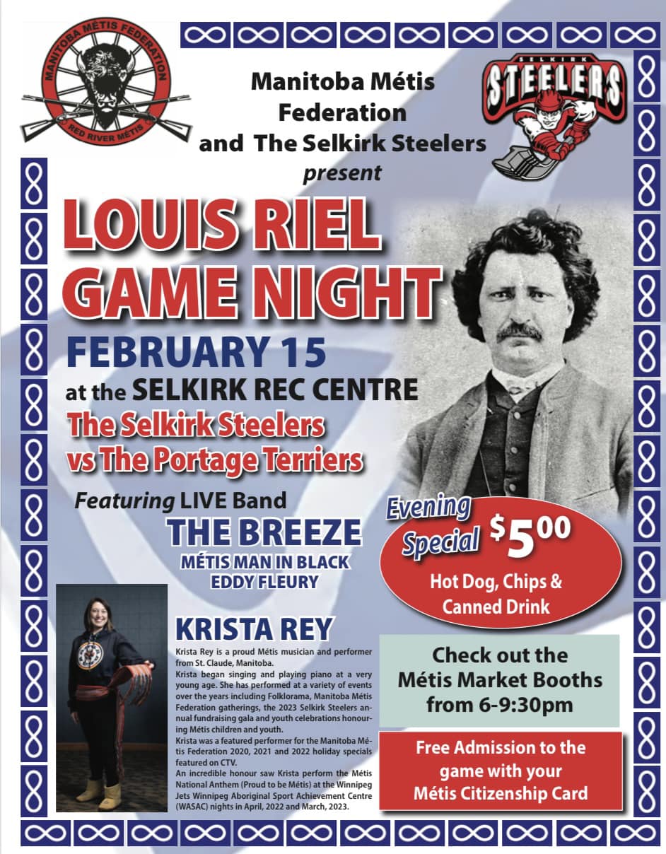 Feb 15th Louie Riel, evening , click here | Selkirk Steelers